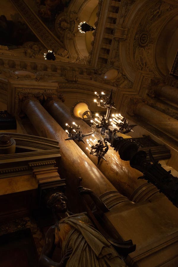 Sculpture and Lights in Paris Opera Hall Stock Image - Image of ...