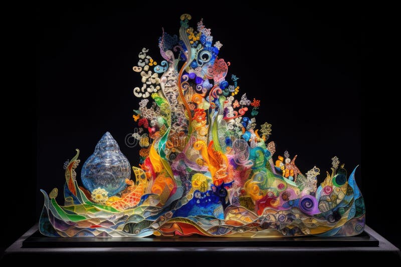 Sculpture Made of Glass, with Intricate and Colorful Patterns Stock ...