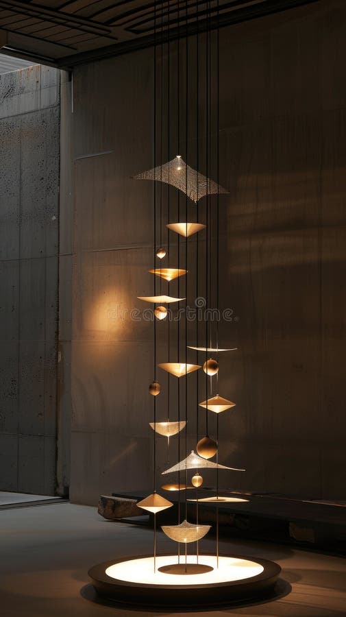 A Sculpture Made Out of Paper Plates and Lights Stock Image - Image of ...