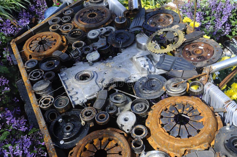 Sculpture Made from Vehicle Engine Component Stock Image - Image of ...