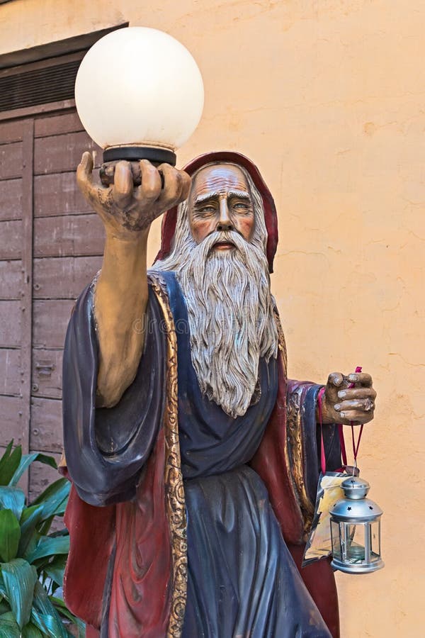 Sculpture of Magician Merlin Editorial Stock Image - Image of legend ...