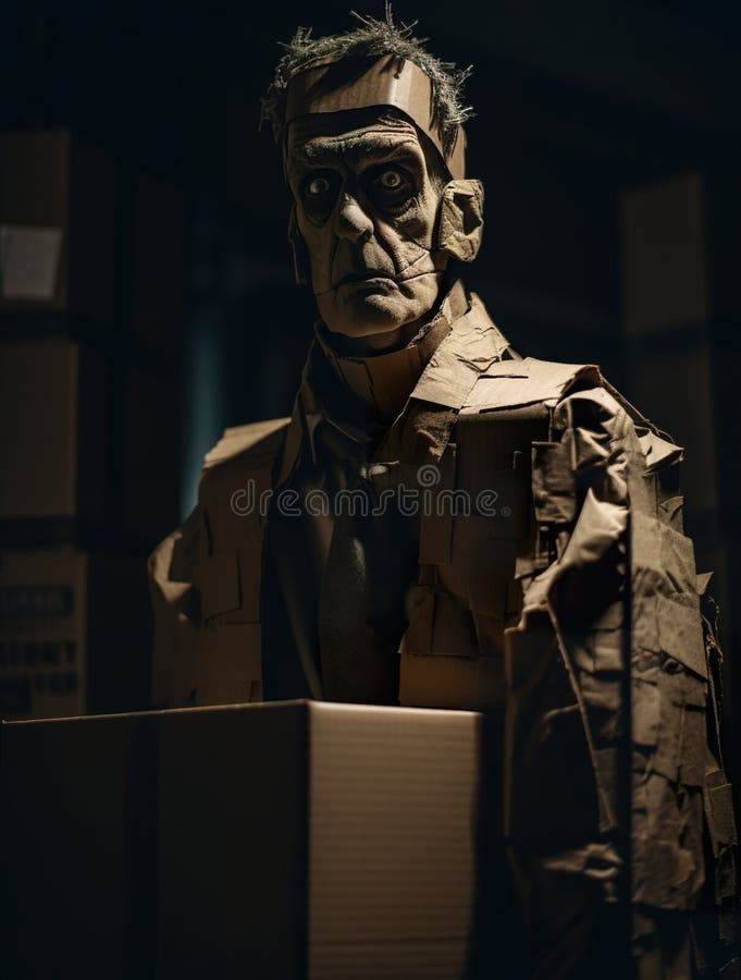 A Sculpture of a Man in a Suit and Tie Holding a Box. AI Generative ...