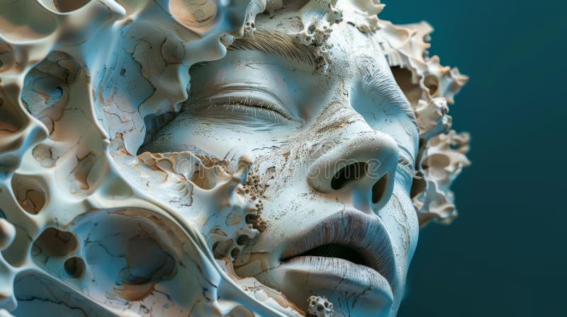 A Sculpture Melting into Grotesque, Distorted Shapes, Ai Generated ...