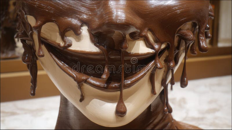 Distorted Smile Melting Off Face Sculpture Showcasing Intricate Design ...
