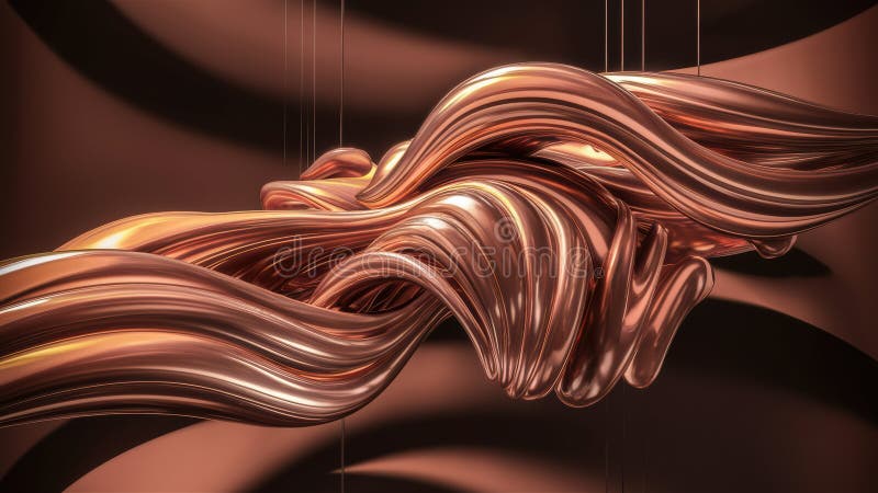 A Sculpture of a Metal Object with Swirls and Curves, AI Stock Image ...