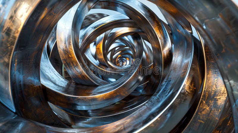 Sculpture of Metal Rods Vibrating Like Sound Waves in Space. Stock ...