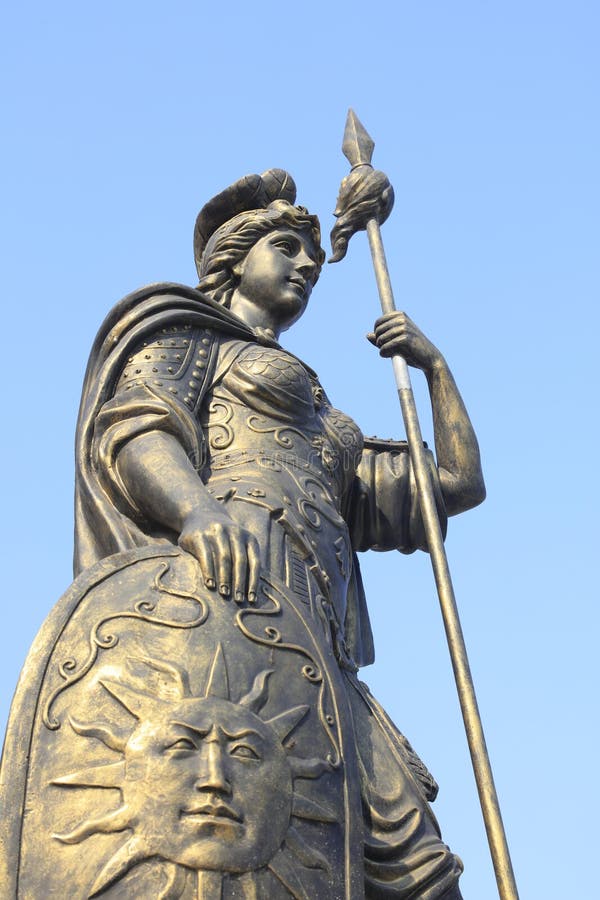 Sculpture of Minerva, Roman God of War Stock Photo - Image of classical ...