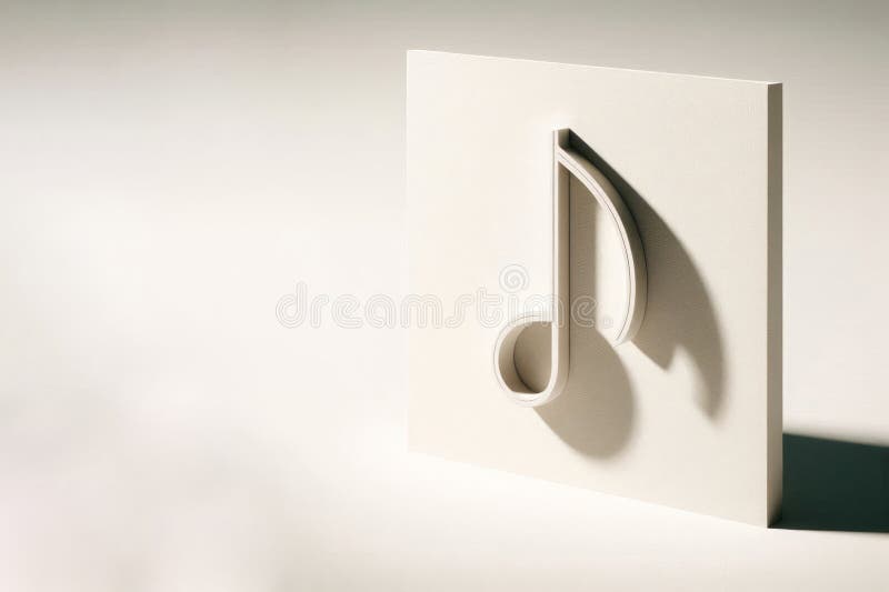 Sculpture of a Musical Note with a Shadow. Space for Text. Stock Image ...