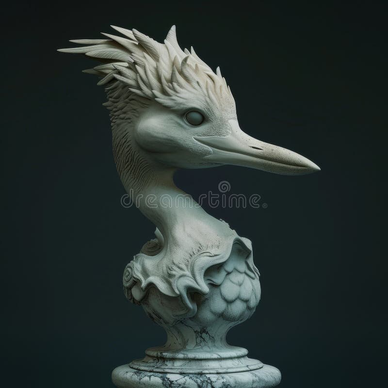 Sculpture of a Mythical Bird Creature on a Pedestal Stock Illustration ...