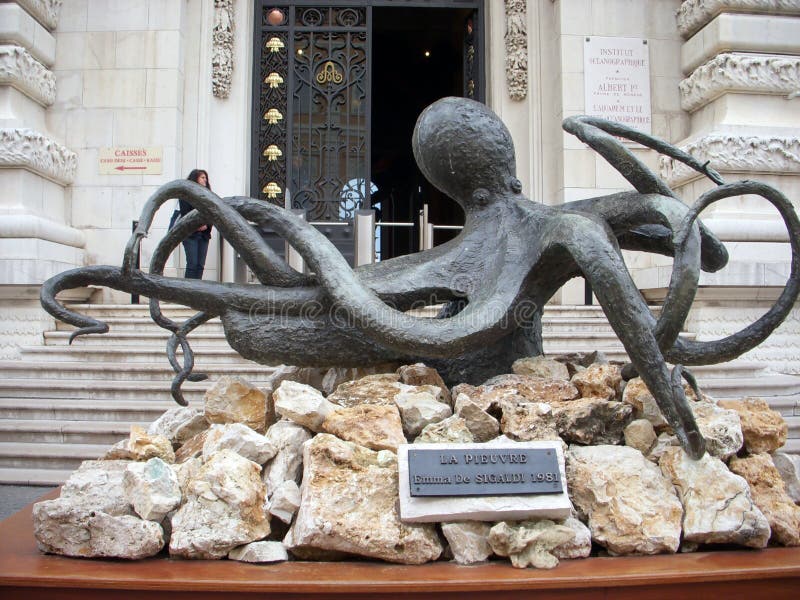 Octopus Sculpture in Front of the Oceanographic Museum. Editorial Photo ...