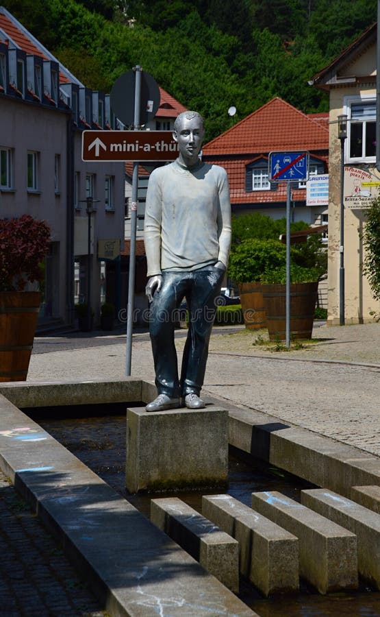Sculpture in the Old Town of Ruhla in the Thuringian Forest Editorial ...