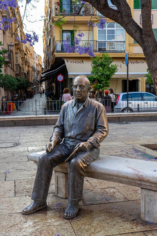 Sculpture of Picasso in Front of Casa Natal De Picasso in Malaga, Spain ...