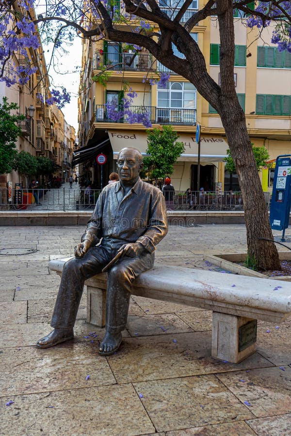 Sculpture of Picasso in Front of Casa Natal De Picasso in Malaga, Spain ...