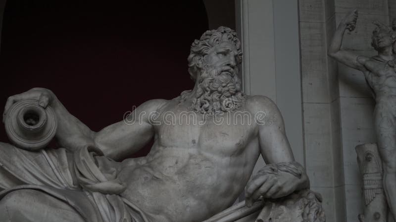 Statue of River God Arno at Vatican Museum. Stock Footage - Video of ...
