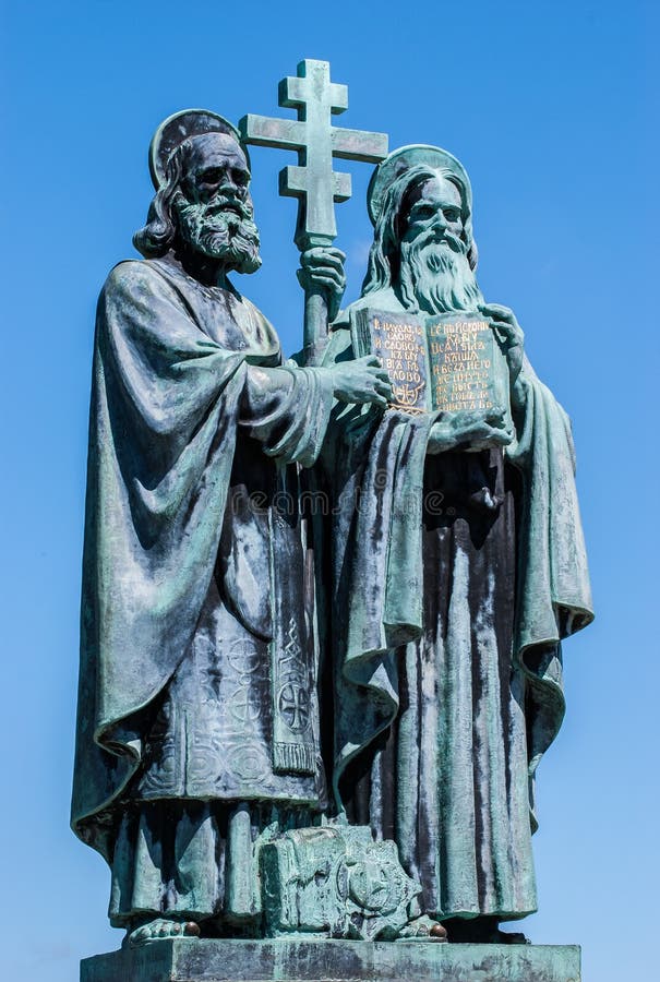 Sculpture of Saints Cyril and Methodius on Radhost Stock Image - Image ...