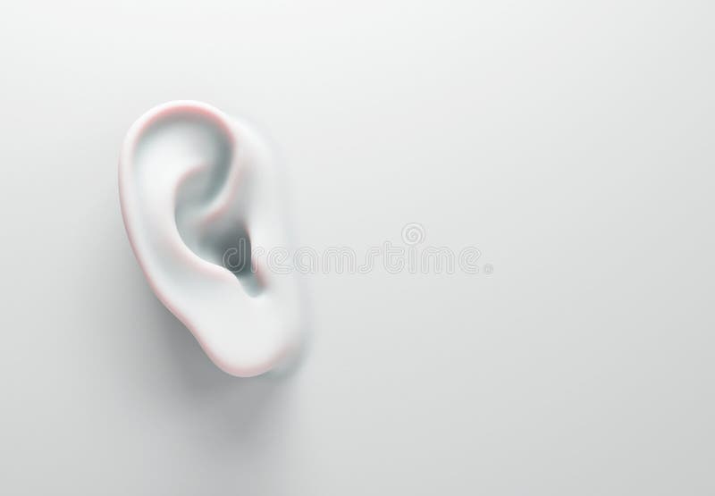 Sculpture in the Shape of a Human Ear on a Wall Stock Image - Image of ...