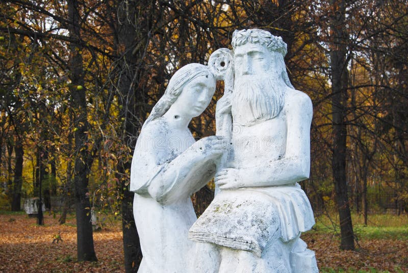 Sculpture. Slavic Gods. Sculpture among the Trees. Editorial Stock ...