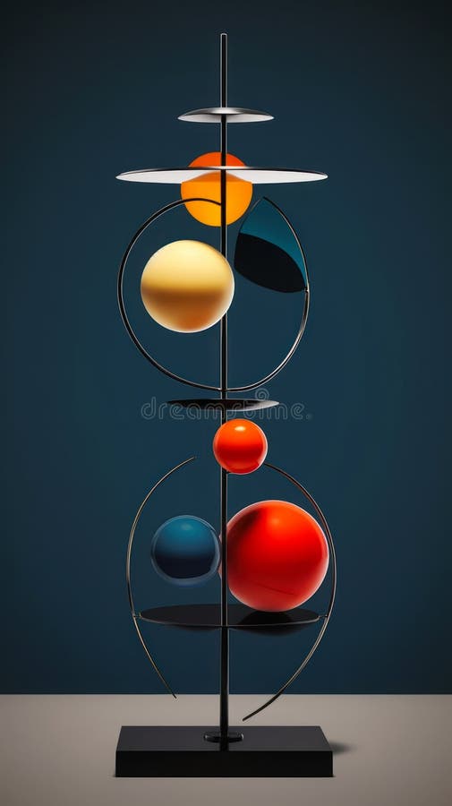 Sculpture of a Solar System on an Onyx Base with Accent Lighting Stock ...