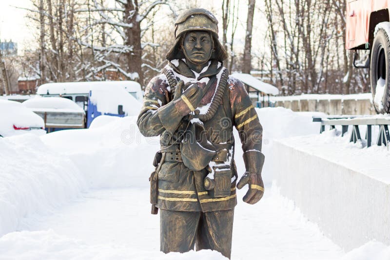 A Sculpture of a Soviet Firefighter Installed at the Fire Station ...