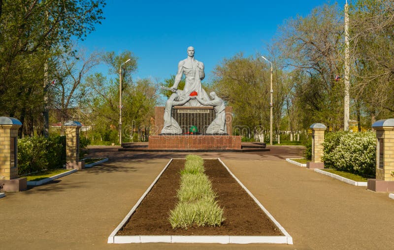 Sculpture by the Soviet Soldiers on Green Bridge. Stock Image - Image ...