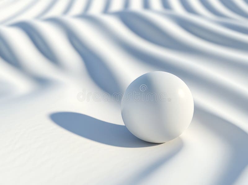 Sculpture of a Surreal 3D Mechanical Ball, in Light Grey Matte Plastic ...