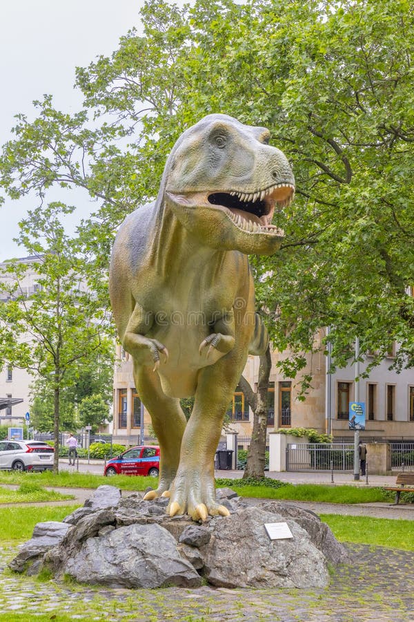 Sculpture of T-Rex, a Big Dinosaur, in Front of the Senckenberg Museum ...