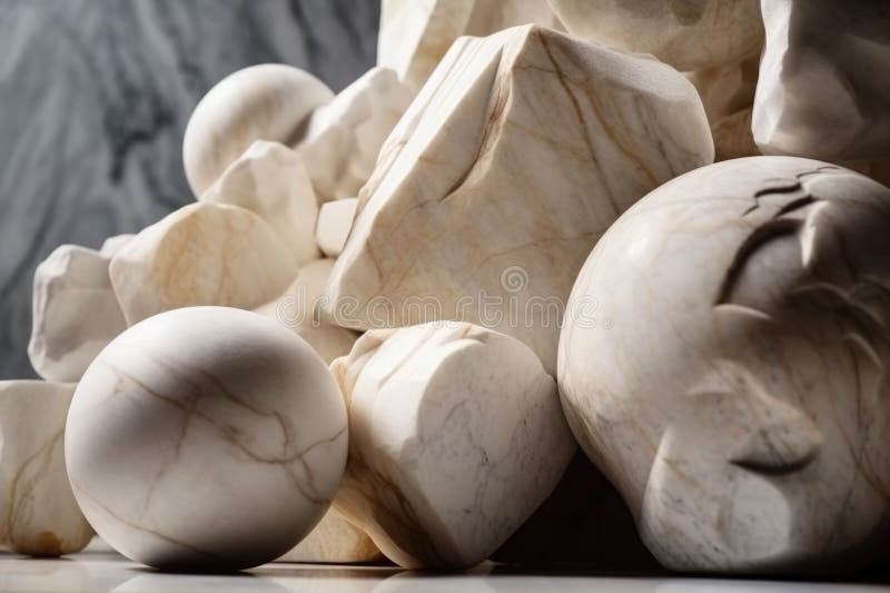 Sculpture with Texture of Smooth Marble and Rough Stone Stock ...