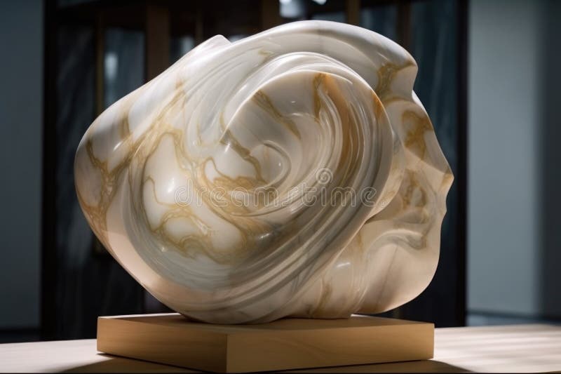 Sculpture with Texture of Smooth Marble and Rough Stone Stock ...