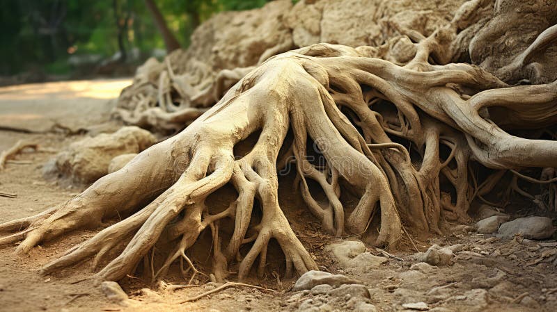 Sculpture tree root stock illustration. Illustration of twist - 340066672