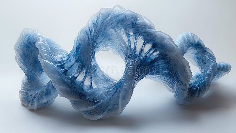 Sculpture of Twisting Blue Form Showcasing Fluid Design and Artistic ...