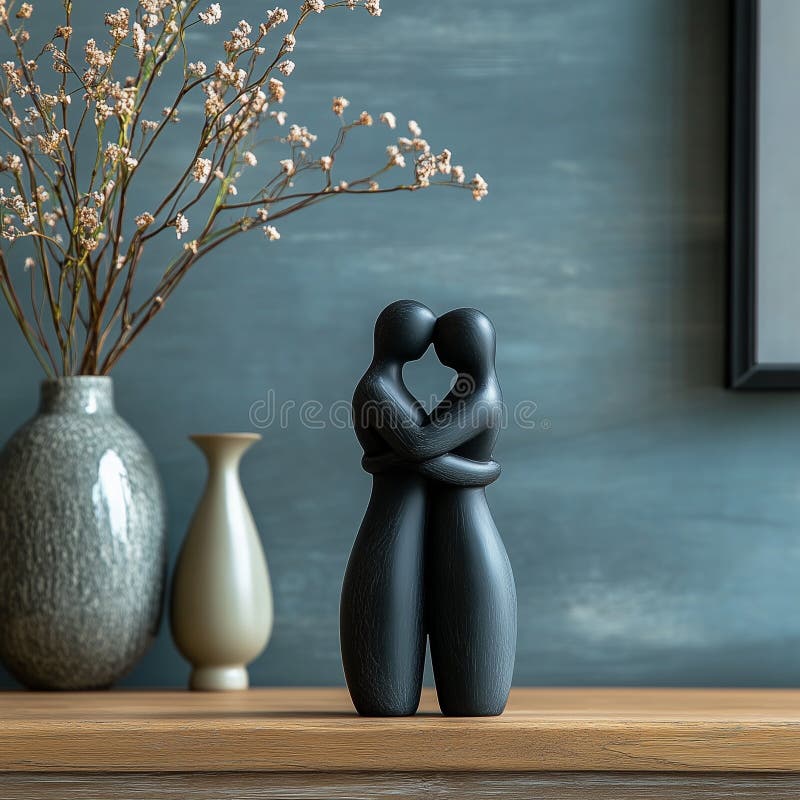 Sculpture of Two Figures Embracing, Symbolizing Love, Unity, and ...