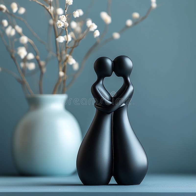 Sculpture of Two Figures Embracing, Symbolizing Love, Unity, and ...