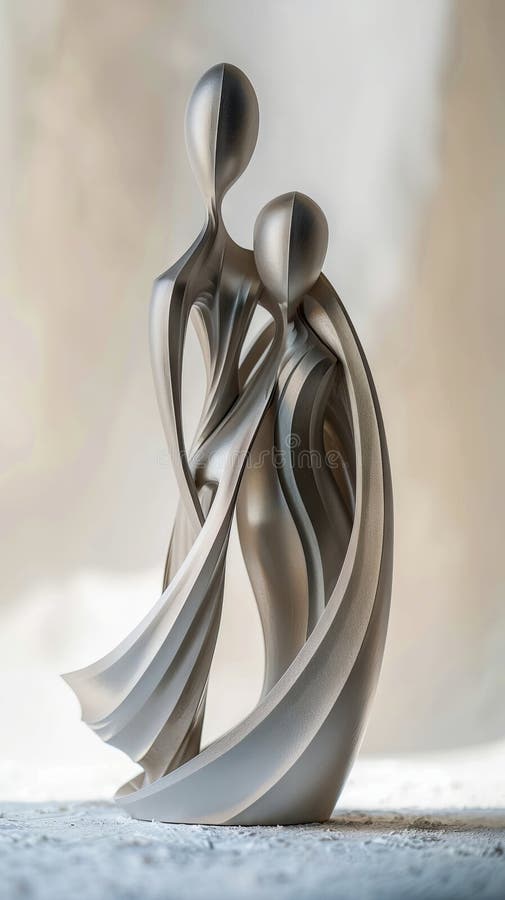 A Sculpture of Two People Holding Hands Stock Image - Image of people ...