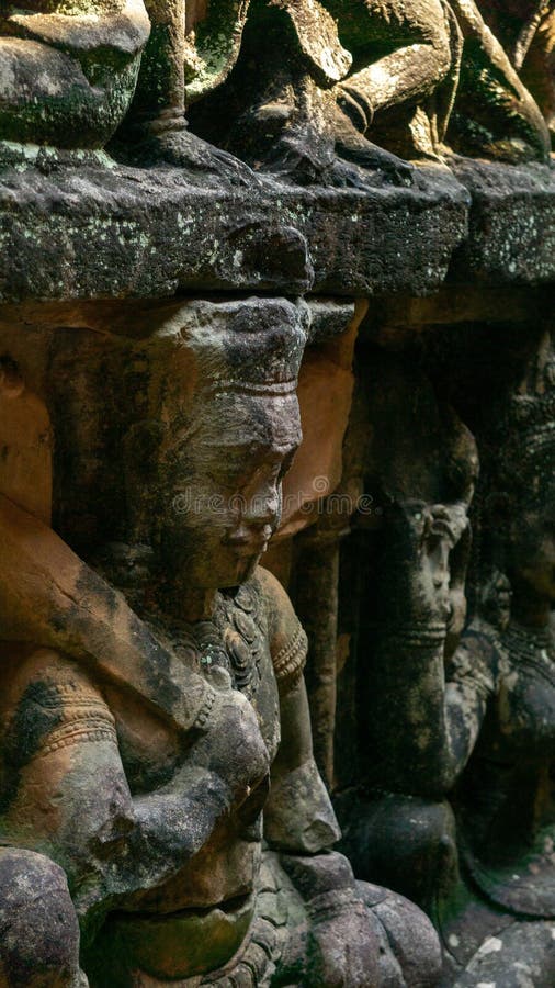 Sculpture on the Wall of a Temple in Angkor Wat, in Cambodia Stock ...
