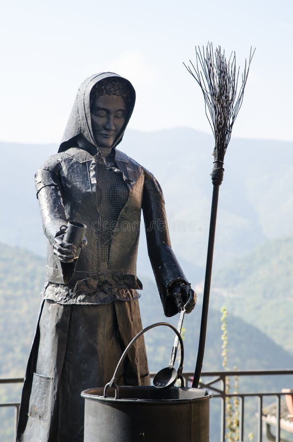 Sculpture of a Witch Made of Metal Editorial Stock Photo - Image of ...