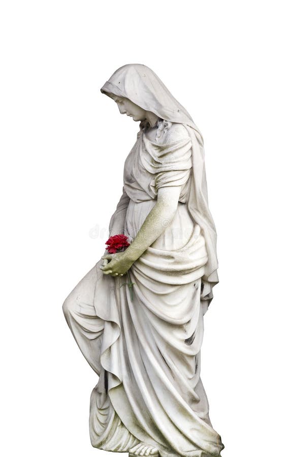 Sculpture of Woman in Mourning Stock Photo - Image of shadow, dismal ...