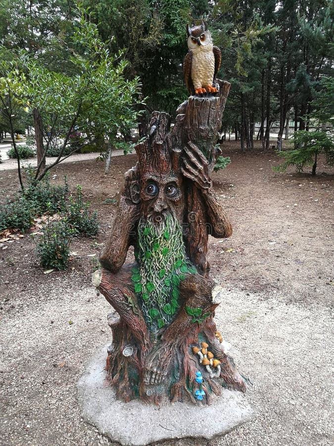 Wood Goblin Sitting Under the Tree Waiting New Year. Stock Image ...