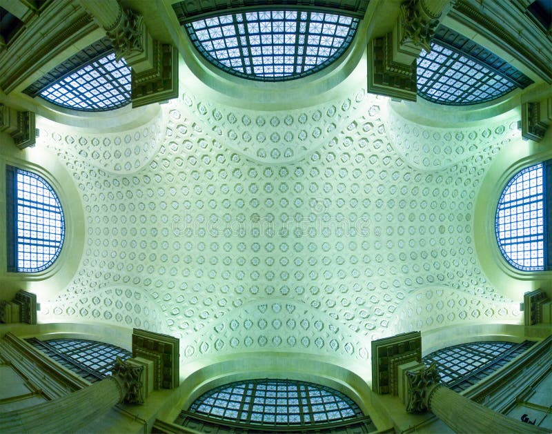 Sculptured Ceiling and Windows Stock Image - Image of ancient, interior ...