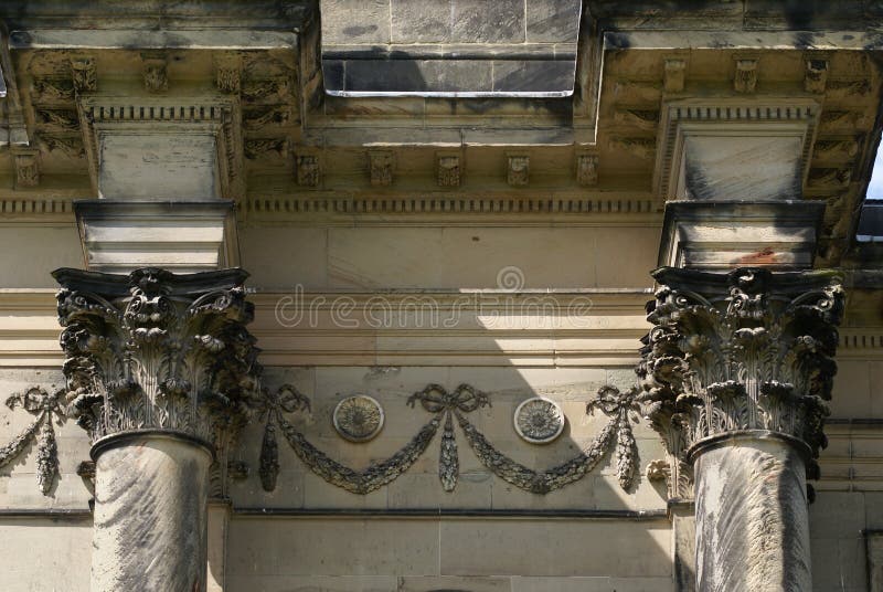 Sculptured Facade with Columns Stock Image - Image of sculptural ...