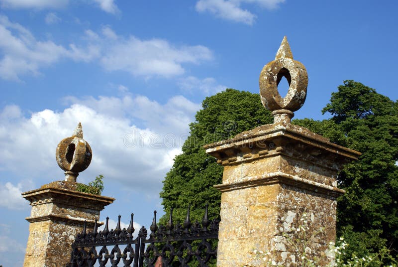 Sculptured gate posts stock photo. Image of sculptured - 64950582
