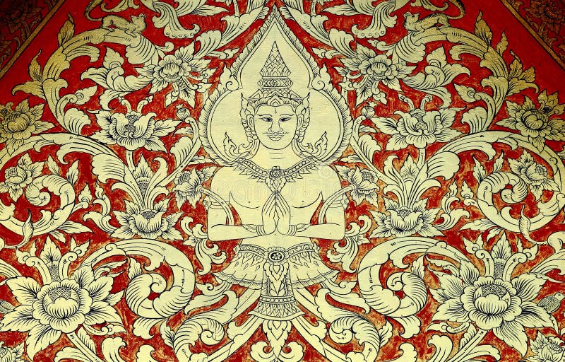 Sculptured Wood Kanok Pattern Beautiful Stock Photo - Image of asian ...