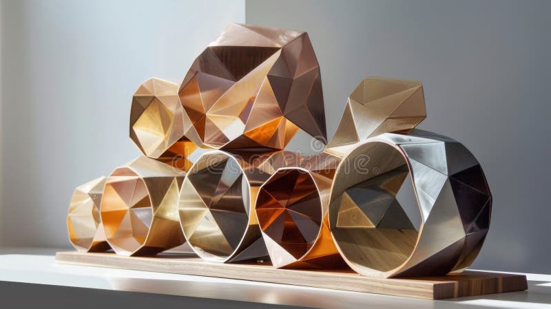 A Sculpturelike Display Featuring Layered Geometric Shapes Ideal for ...
