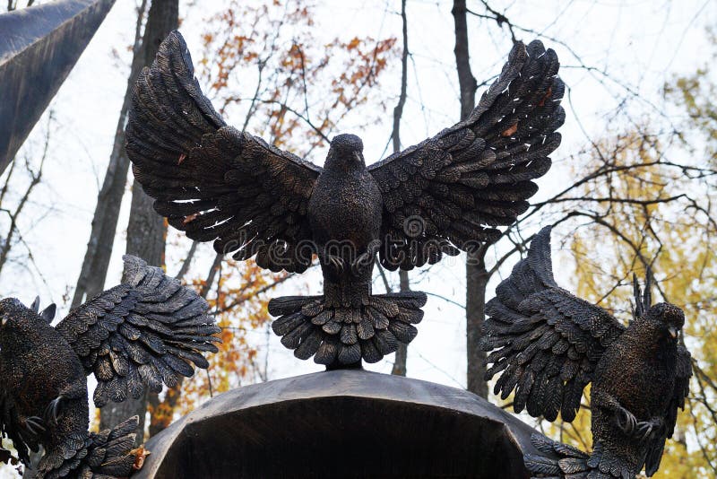 Sculptures of Bronze Doves in the Park Stock Image - Image of sculpture ...