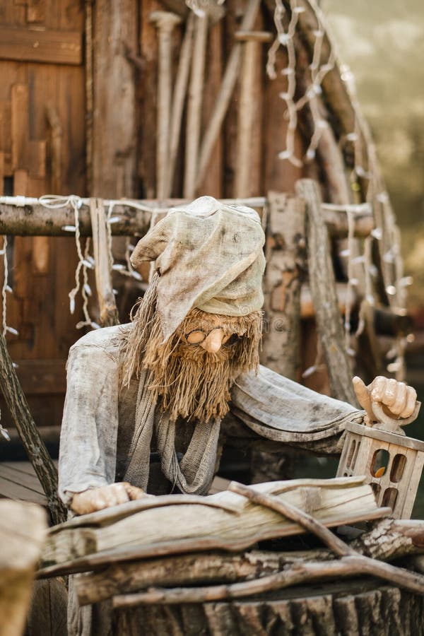 Sculptures of Cartoon Characters Made of Wood and Fabric Stock Image ...