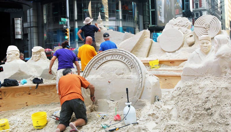 Sculpturing in sand. editorial image. Image of city, week - 19848495