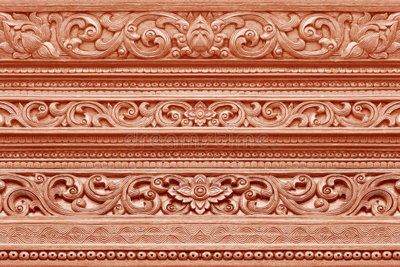 Intagli in Legno Sulla Parete Del Tempio Fotografia Stock - Immagine di ...