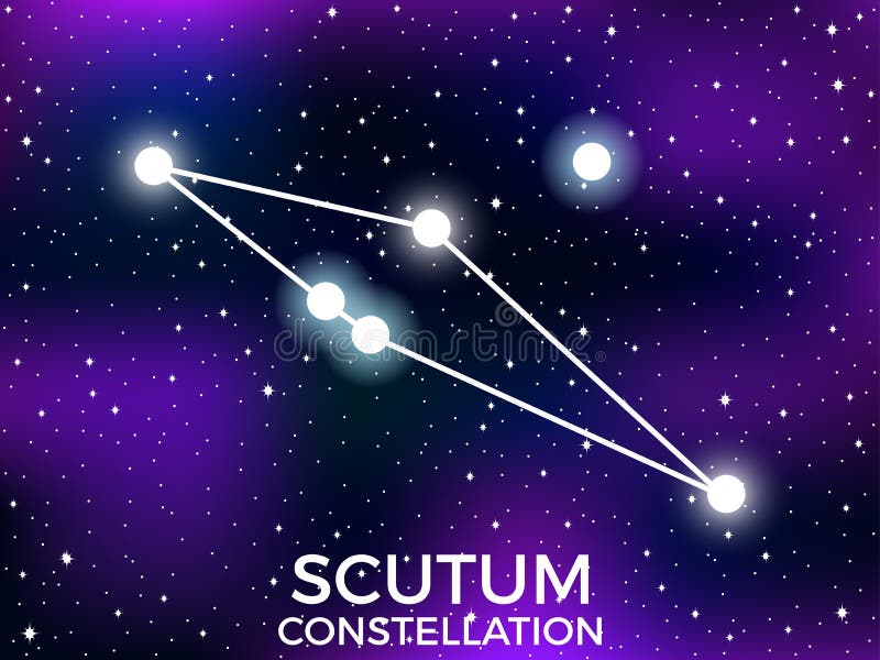 Scutum Constellation. Starry Night Sky. Cluster of Stars and Galaxies ...