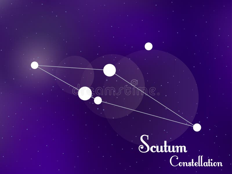 Scutum Constellation. Bright Yellow Stars in the Night Sky. a Cluster ...