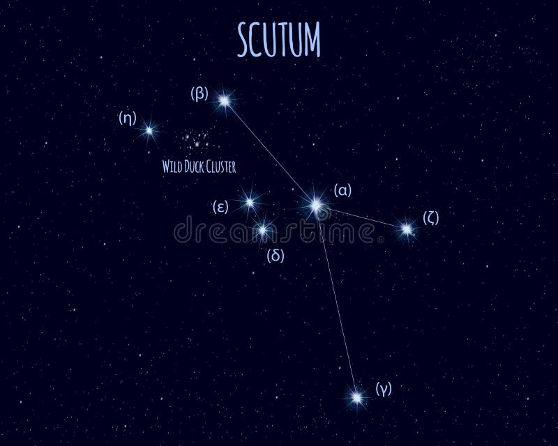 Scutum Constellation. Starry Night Sky. Cluster of Stars and Galaxies ...