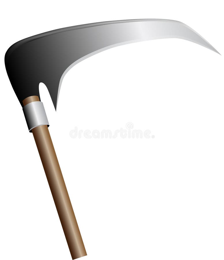 Farming Tool - Scythe In Hand Stock Illustration - Illustration of toon ...